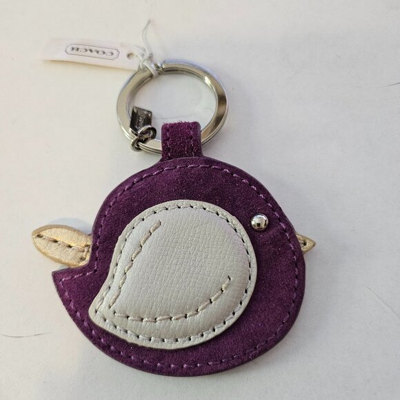 Accessories | Rare Coach Purple Suede Berry Twiddy Bird Keychain Key ...